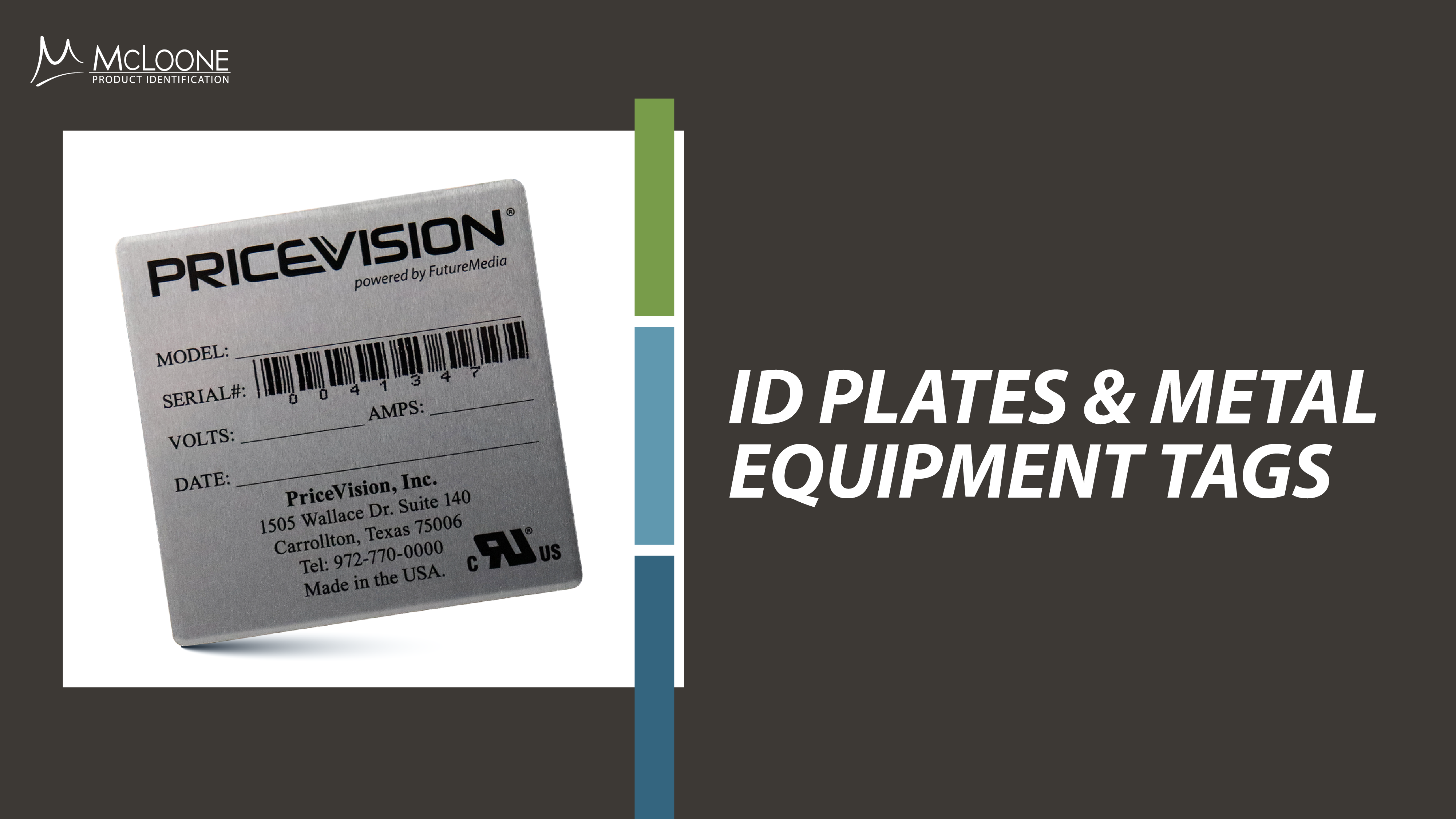 ID Plates and Metal Equipment Tags by McLoone